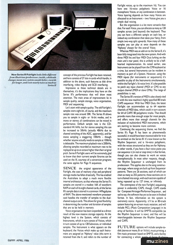 Fairlight Series III (EMM Apr 86)