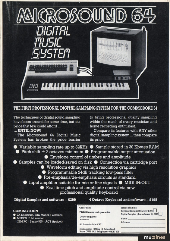 Ad - Autographies Microsound 64 Digital Music System (ES Dec 84)