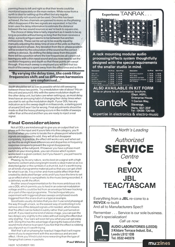 Ad - Tantek Tanrak Modules (Various) (HSR Nov 85)