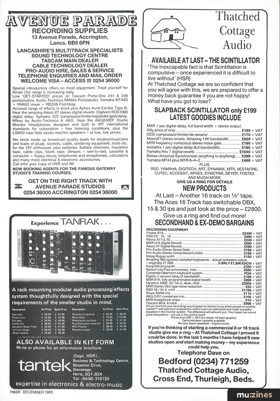Ad - Tantek Tanrak Modules (Various) (HSR Dec 85)