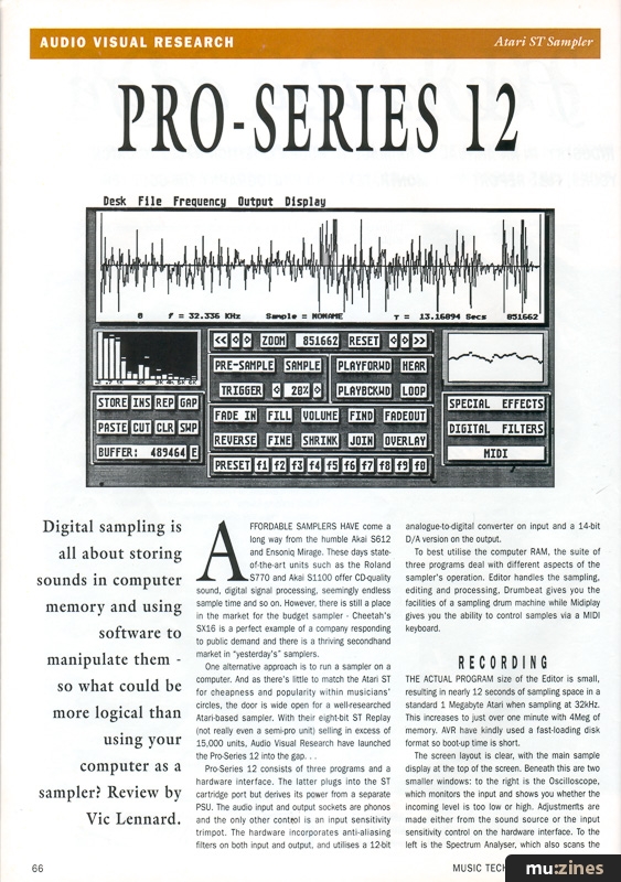 Audio Visual Research Pro-Series 12 (MT Apr 91)