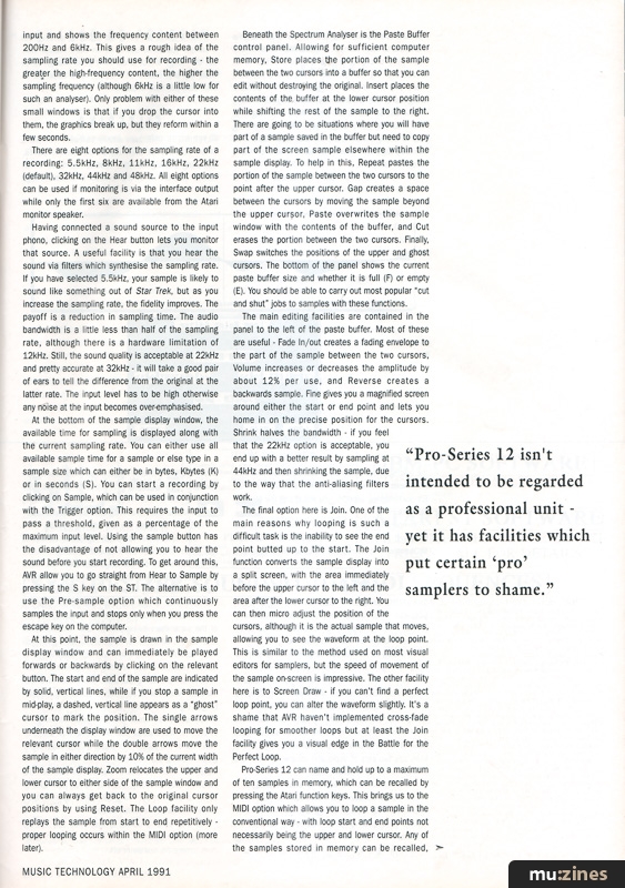 Audio Visual Research Pro-Series 12 (MT Apr 91)