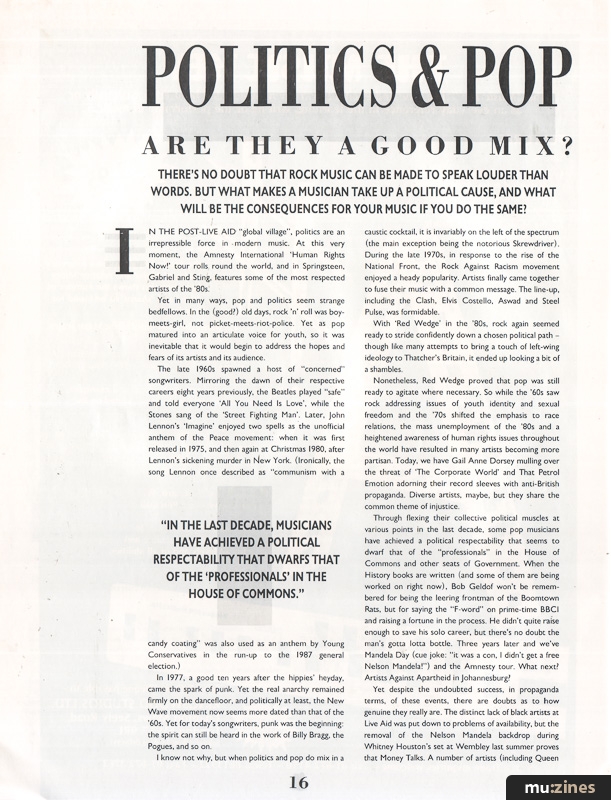 Politics & Pop (PH Feb 89)