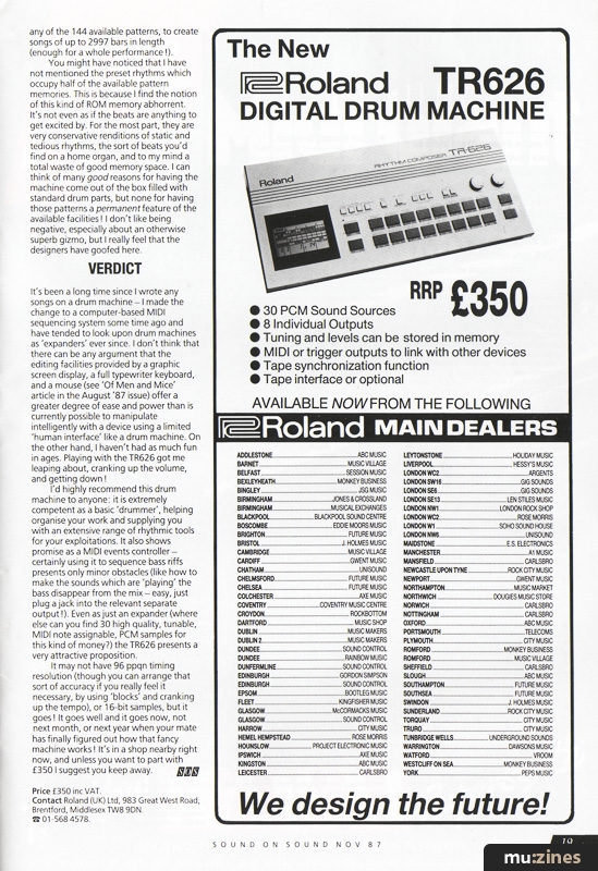Roland TR626 (SOS Nov 87)