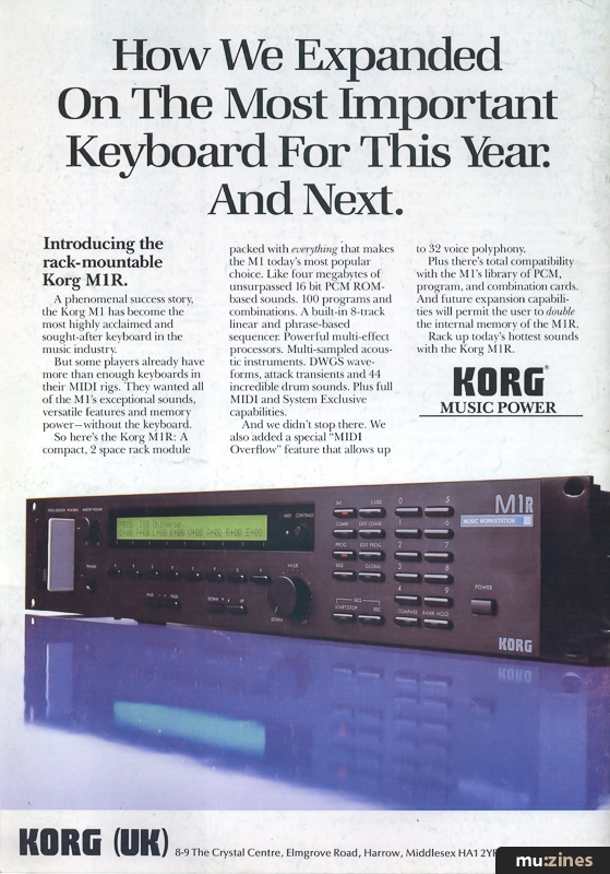 Ad - Korg M1R (SOS Jan 89)